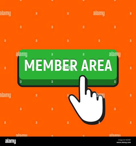 Hand Mouse Cursor Clicks The Member Area Button Pointer Push Press