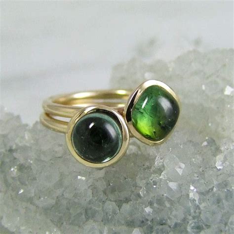 Tourmaline Cabochon Stacking Rings Alexis Dove Jewellery