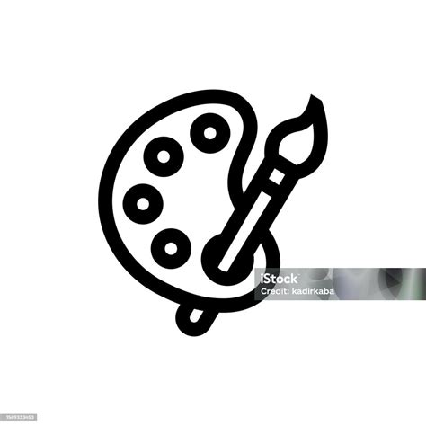 페인팅 라인 아이콘 픽셀 퍼펙트 편집 가능한 스트로크 예술가 붓 캔버스 취미 워크숍에 대한 스톡 벡터 아트 및 기타 이미지