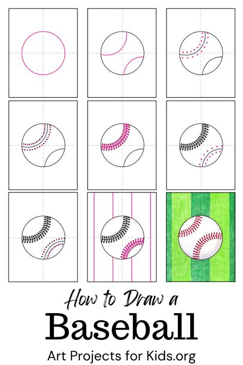 Learn How To Draw A Baseball With An Easy Step By Step Pdf Tutorial Howtodraw Tutorial