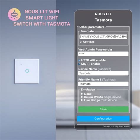 Nous Pre Installed Tasmota Wifi Touch Smart Switch 1 Charge