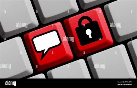 Red Keypad With Symbols Shows Encrypted Communication Online Stock