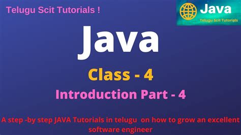 Java Class Introduction Part To JAVA Java Tutorial For Beginners In Telugu And English