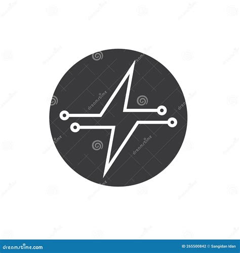 Thunderbolt Circuit Tech Icon Vector Concept Design Template Stock Vector Illustration Of