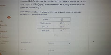 solved measures 60 db to determine the intensity level l of a sound