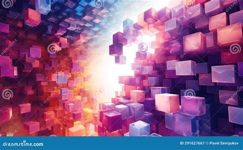 Abstract Voxel Artificial Cubes Stock Illustration Illustration Of