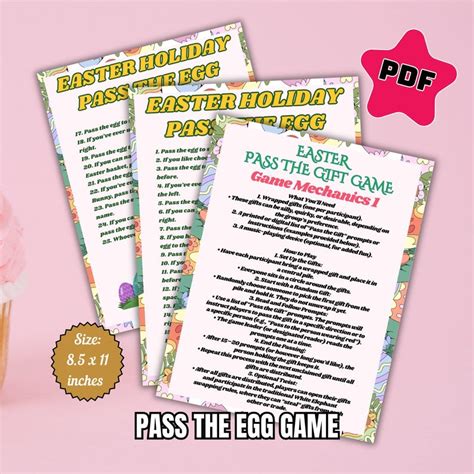 Easter Pass The T Game Easter Pass The Egg Fun Easter Party Game