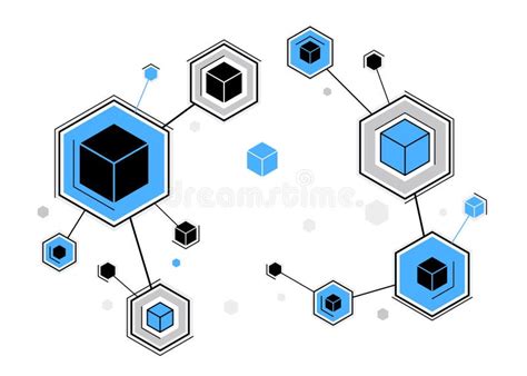 Abstract Tech Geometric Vector Background Connected Cubes Technology Network Or Science Theme