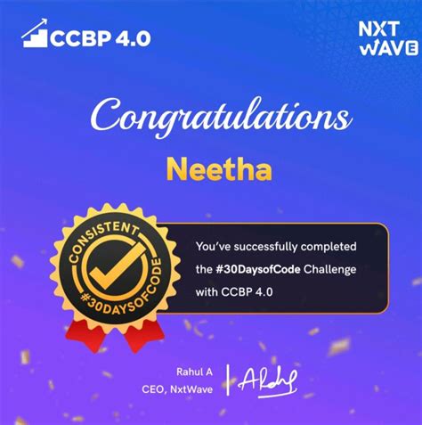 Neetha Jansi Lingapuram On Linkedin Nxtwave Ccbp