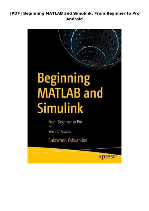 Pdf Beginning Matlab And Simulink From Beginner To Pro Android