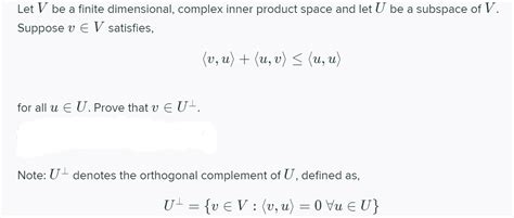 solved let v be a finite dimensional complex inner product