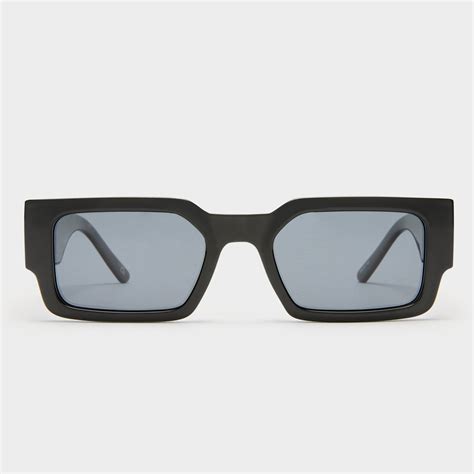 Contemplation Black Uni Sex Rectangle Sunglasses Le Specs