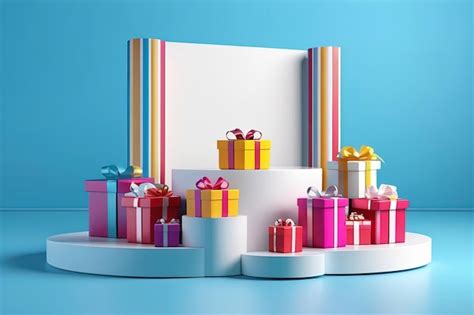 Premium Ai Image A Display Of Colorful Boxes With A Rainbow Colored