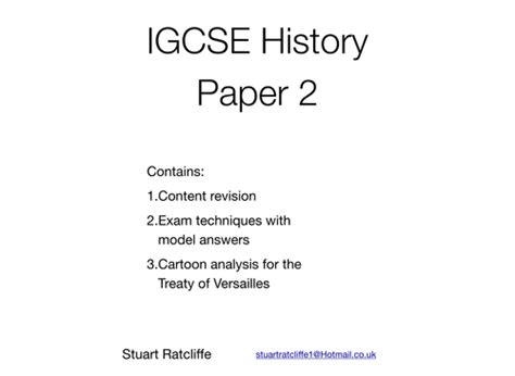 Cie Igcse History Paper 2 Guide Teaching Resources