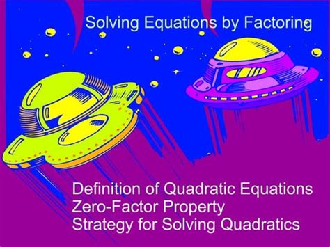 Solving Quadratic Equation By Factoring Ppt