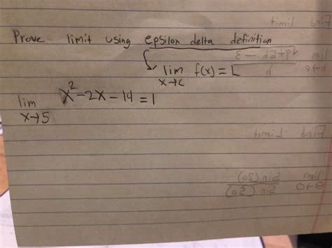 solved timil prove limit using epsilon delta definition c and