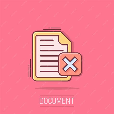 Premium Vector Document Error Icon In Comic Style Broken Report