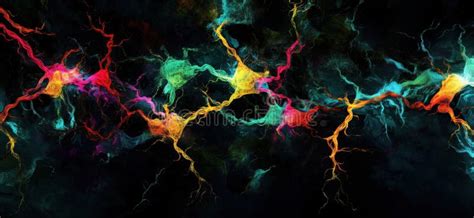Vibrant Neural Network Illustration Showcasing Interconnected Neurons ...