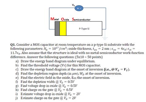 Vg Metal Oxide Semiconductor Р Турe Si Q1 Consider A