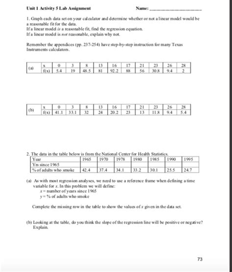 Get Answer Graph Each Data Set On Your Calculator And Determine