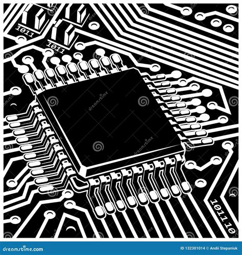 Electronic Circuit Chip On Board Stock Vector Illustration Of Circuit Equipment 132301014