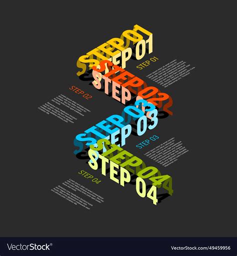 Dark Infographic With Four Steps Diagram Template Vector Image