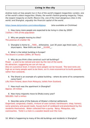 Urbanisation Ks3 Geography Unit Teaching Resources