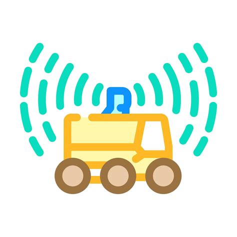 Lidar Sensors Autonomous Delivery Color Icon Vector Illustration