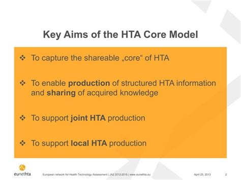 The Hta Core Model® A Brief Introduction Pptx Technology And Computing