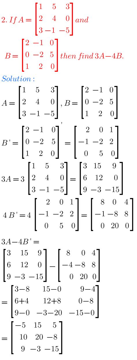 Intermediate Maths Solutions For Matrices Exercise 3 C Maths Glow