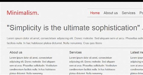 Minimalism HTML And CSS Template