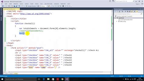 Check All Checkboxes By Select Single Check Box In Java Script Youtube