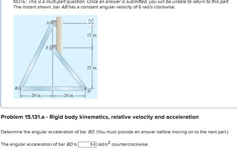 solved problem 15 131 a ﻿rigid body kinematics relative