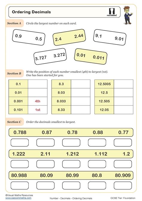 Ordering Decimals Worksheet Printable Pdf Ordering Decimals Worksheet