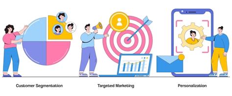 Premium Vector Customer Segmentation Targeted Marketing Personalization Concept With Character