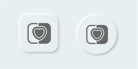 Match Solid Icon In Neomorphic Design Style Soulmate Signs Vector