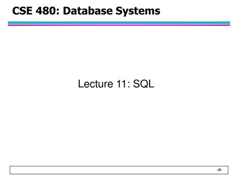Ppt Cse 480 Database Systems Powerpoint Presentation Free Download