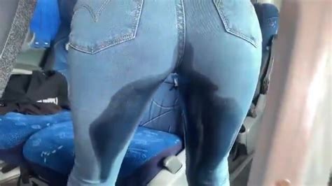 Cute Girl Long Desperate Pee Jeans