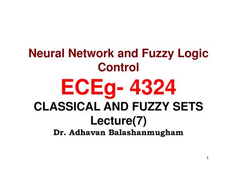 Neural Network And Fuzzy Logic Lecture Study Neural Network And Fuzzy Logic