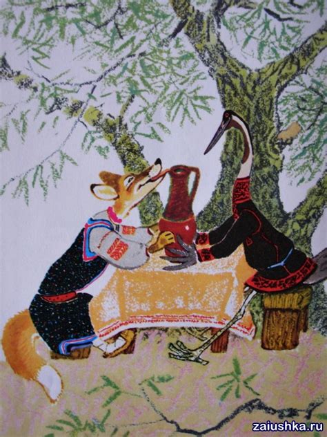 Лиса и журавль — Заюшка