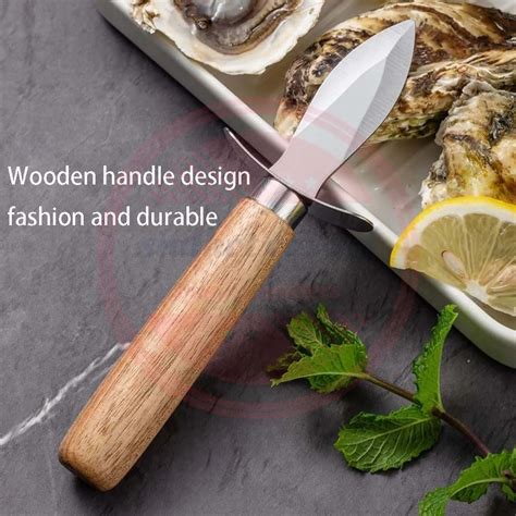 Oyster Shucking Knife Clam Seafood Opener Oyster Shucker Camping Wooden