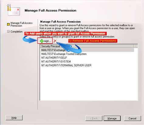 Assigning Full Access Permission Rights For Exchange Mailboxes