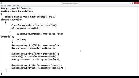 video 24 console class in java youtube