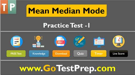 Mean Median Mode Practice Test Question Answers PDF Worksheet