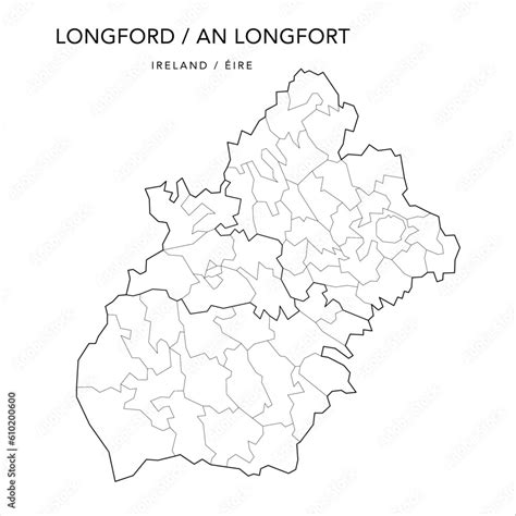 Vector Map Of County Longford Countae An Longfoirt With The