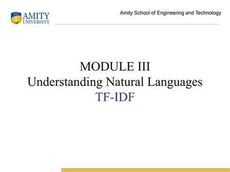 Lecture 2 Hierarchy Of Nlp And Tf Idf Pptx