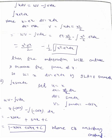 [solved] Udv Uv Vdu Re Dx 1 Suppose We Apply The Formula To Explain Course Hero