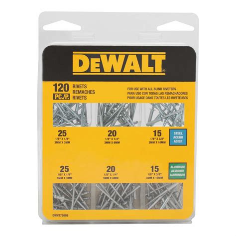 Rivet Assortment Pack120 Piece Grainger