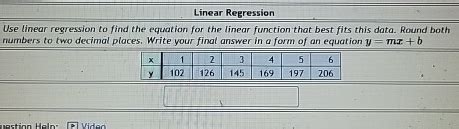 Solved Linear RegressionUse Linear Regression To Find The Chegg Com