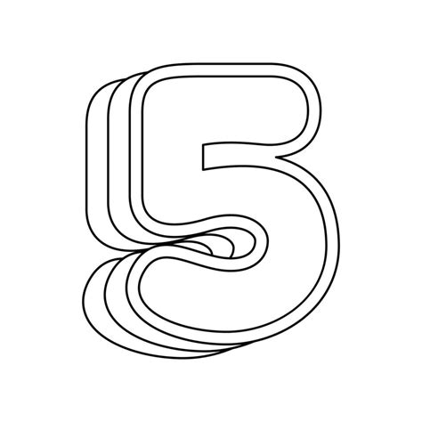 Página Para Colorear Con El Número 5 Para Niños 12748211 Vector En Vecteezy